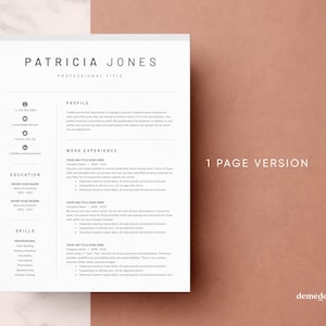 Clean and Modern Resume Template Word | CV Template + Cover Letter ...