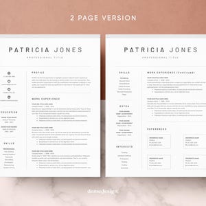 Clean and Modern Resume Template Word | CV Template + Cover Letter ...