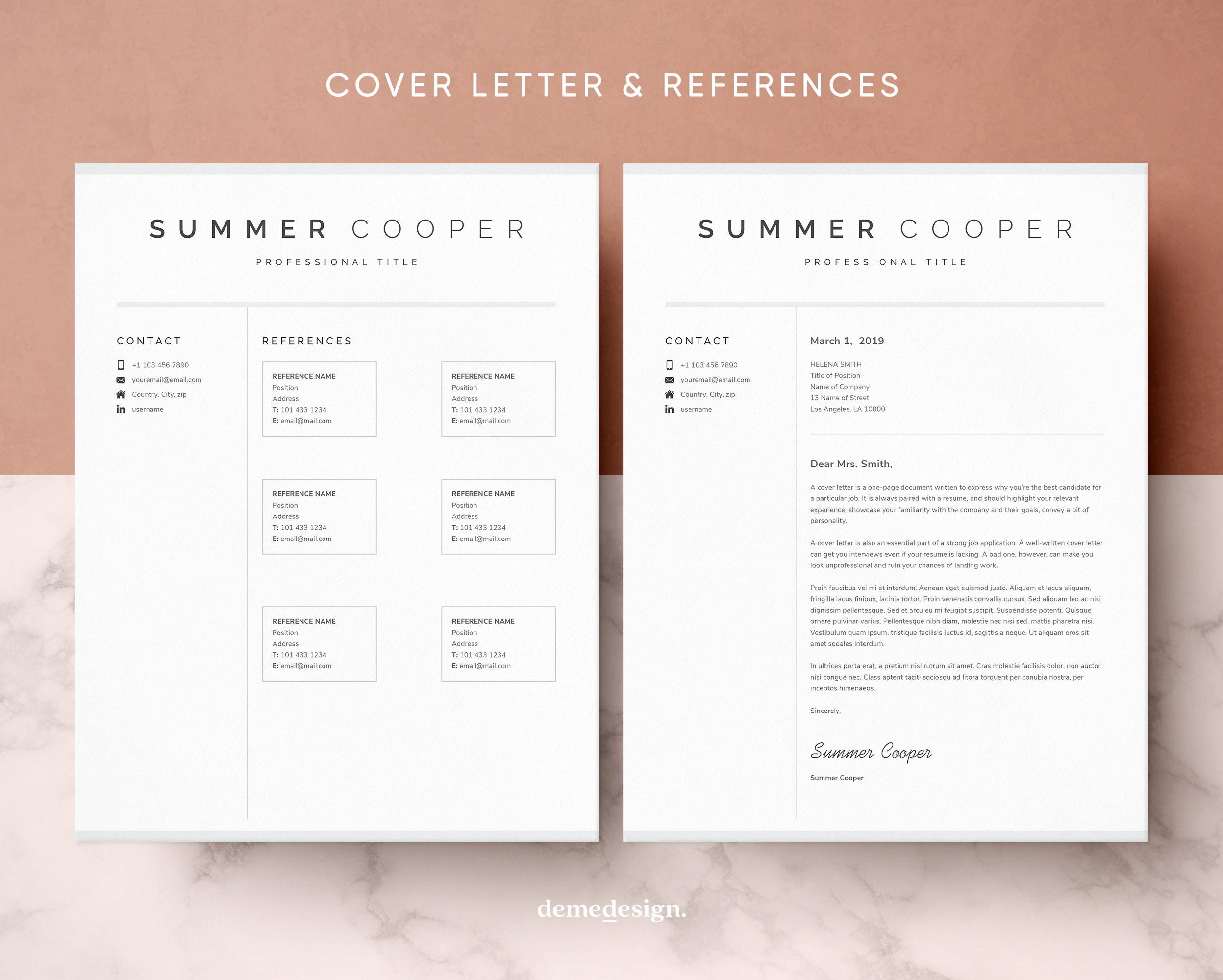 Modern Resume Template for Google Docs, Microsoft Word, Mac Pages | CV ...