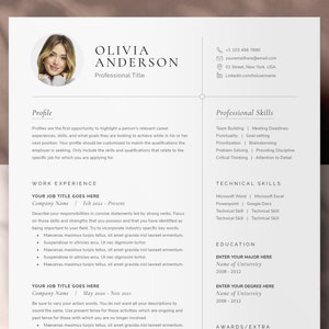 2023 Clean Resume Template With Photo for Microsoft Word & Pages mac ...