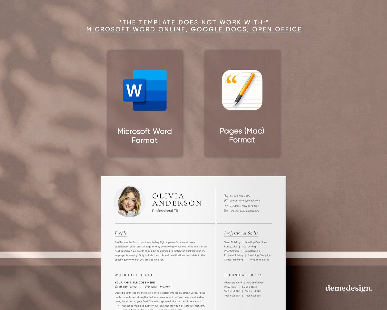 2023 Clean Resume Template With Photo for Microsoft Word & Pages mac ...