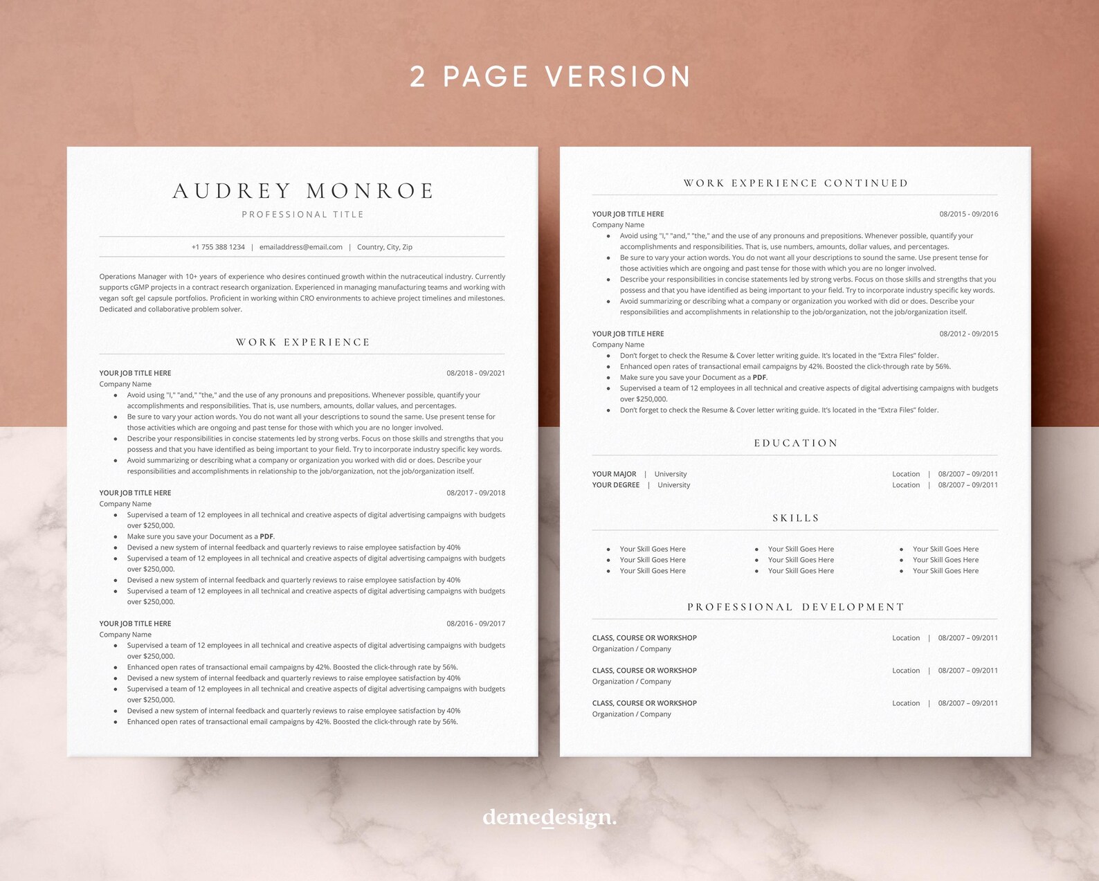 ATS Resume Template: Cover Letter & References (instant Download) - Etsy