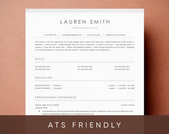 ATS Friendly Mid-level Resume Template Word, Pages, Google Docs, ATS ...