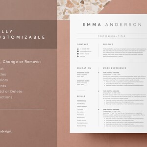 Clean Modern Resume Template 4 Page CV Template Cover Letter References ...