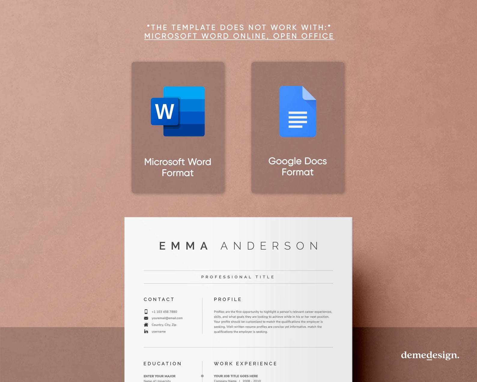 Clean Modern Resume Template 4 Page | CV Template + Cover Letter ...