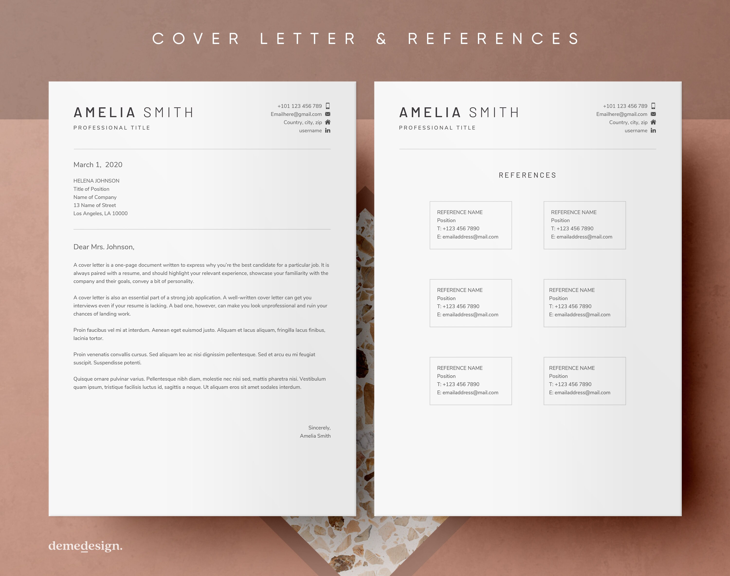 Google Docs Resume Template Cover Letter and References | Etsy