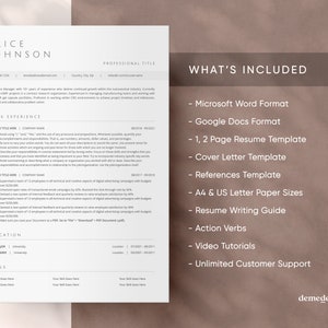 ATS Friendly Resume Template for Google Docs and Microsoft Word,cover ...