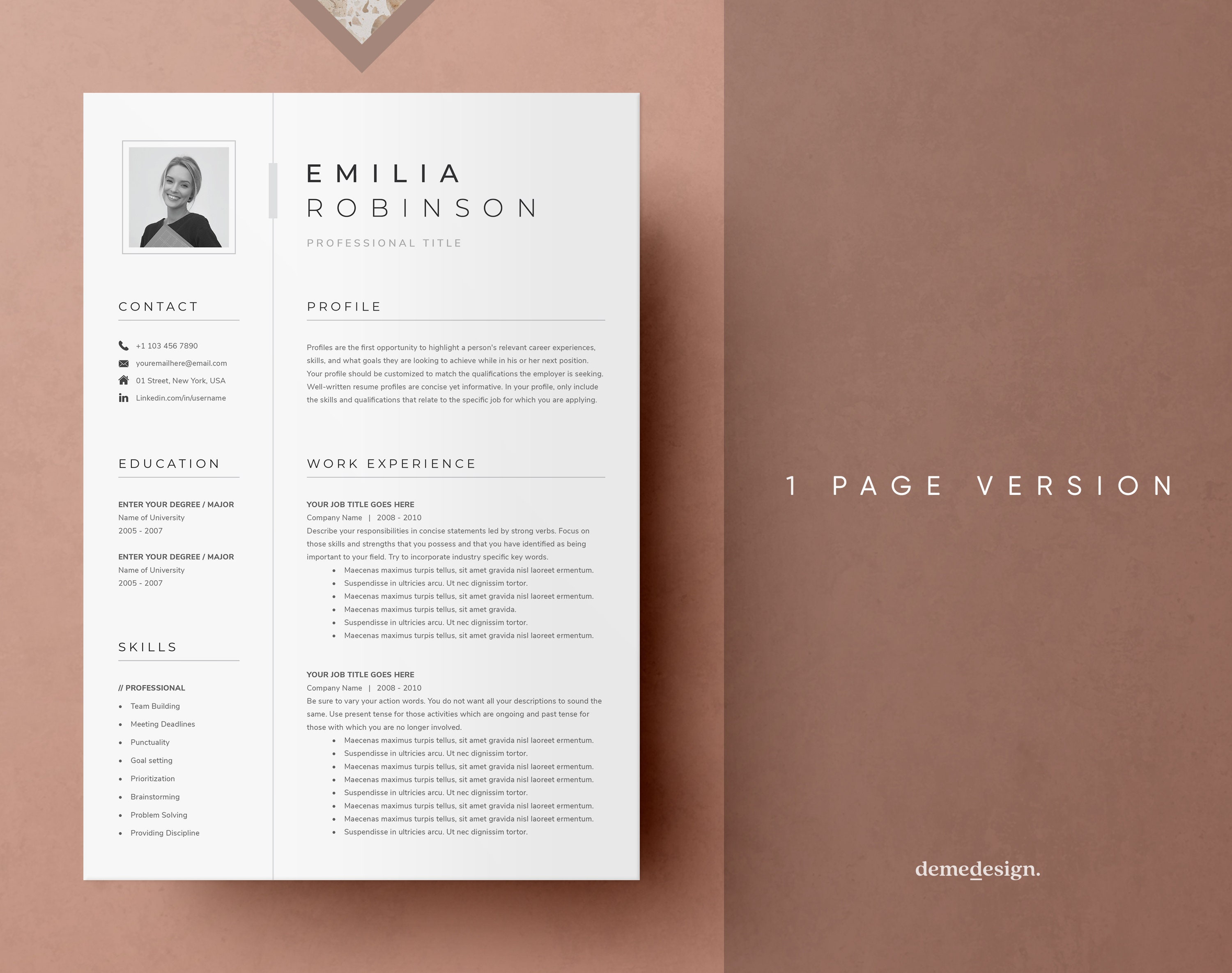 Resume Template for Word and Pages CV Template Cover | Etsy