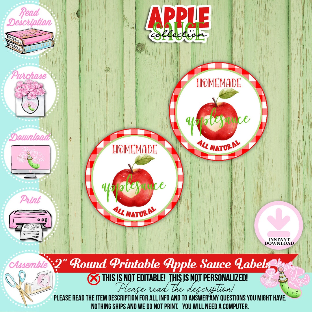 Apple Sauce Red-round Labels-apple Sauce Bar-making Apple Sauce ...