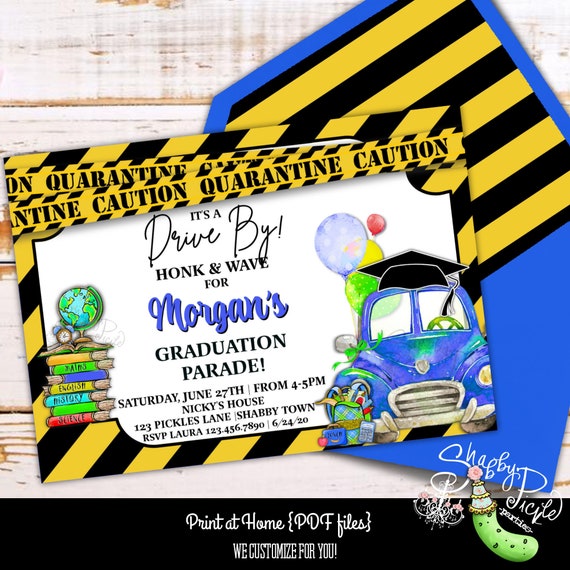 Quarantined Graduation Invitation-Blue-Grad-Graduate-Quarantine ...