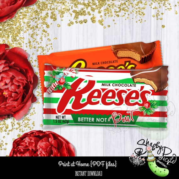 Better Not Pout-Reeses Candy Wrapper-Printable Party Favors-Custom ...
