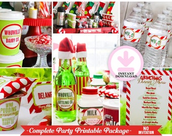 Grinch Menu Printable - Etsy