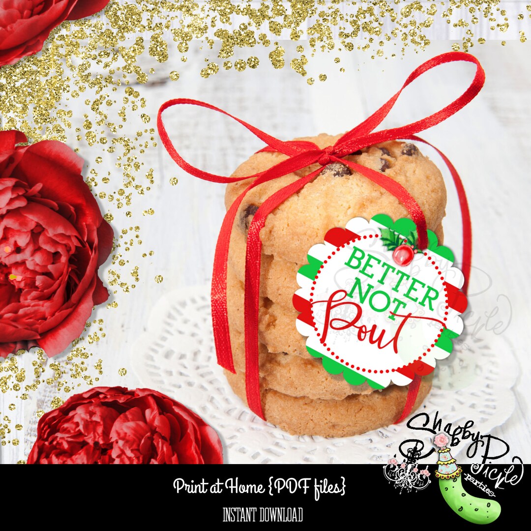 Better Not Pout-round Tags-printable-christmas Party-class - Etsy