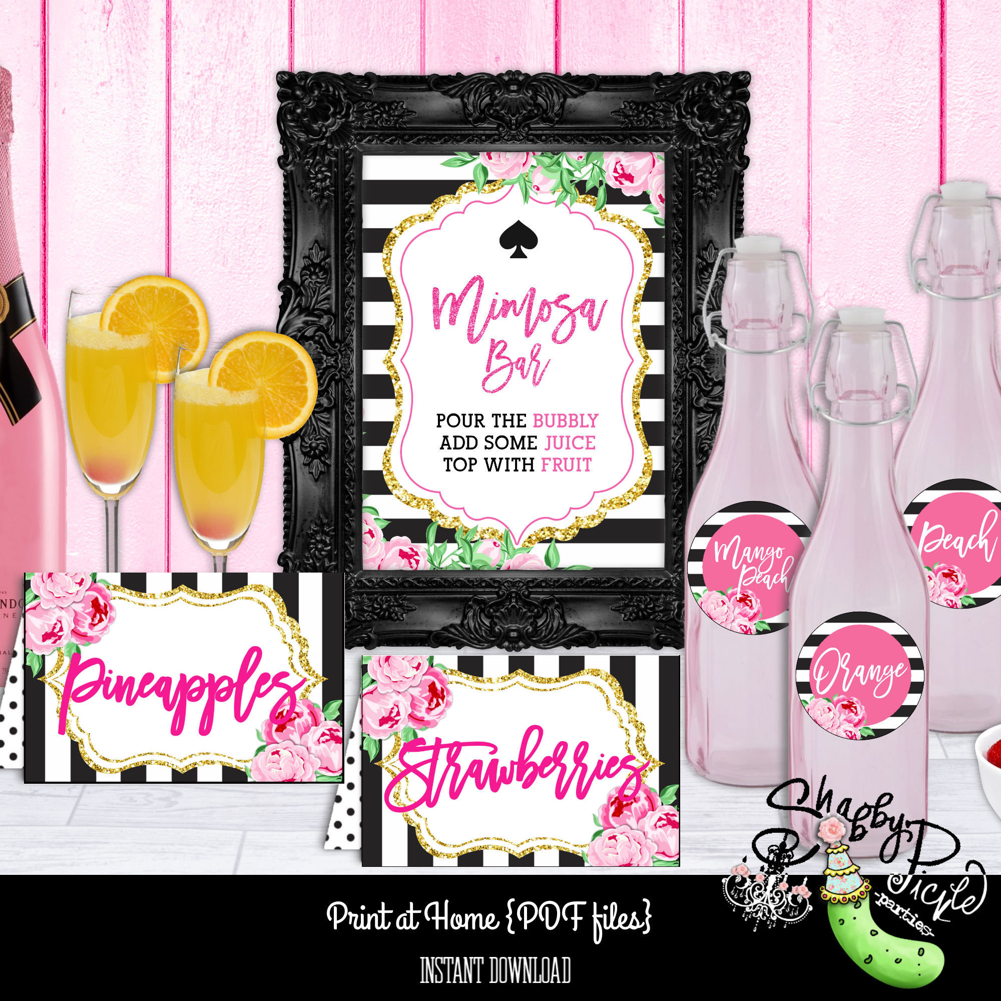 Kate Spade Inspired Mimosa Bar-prefilled Tent Cards-graduation - Etsy