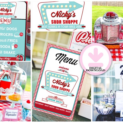 1950s Diner Party Sign 50s Birthday Party Poster Printable - Etsy Canada