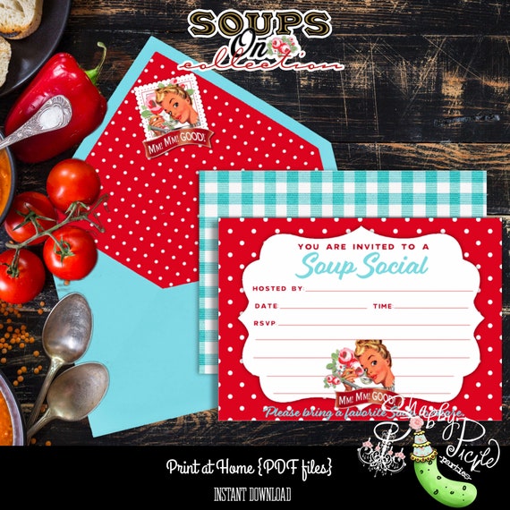 Soups On-Fill-In Invitation-2 Different Styles-Printable-Parties-Soup ...