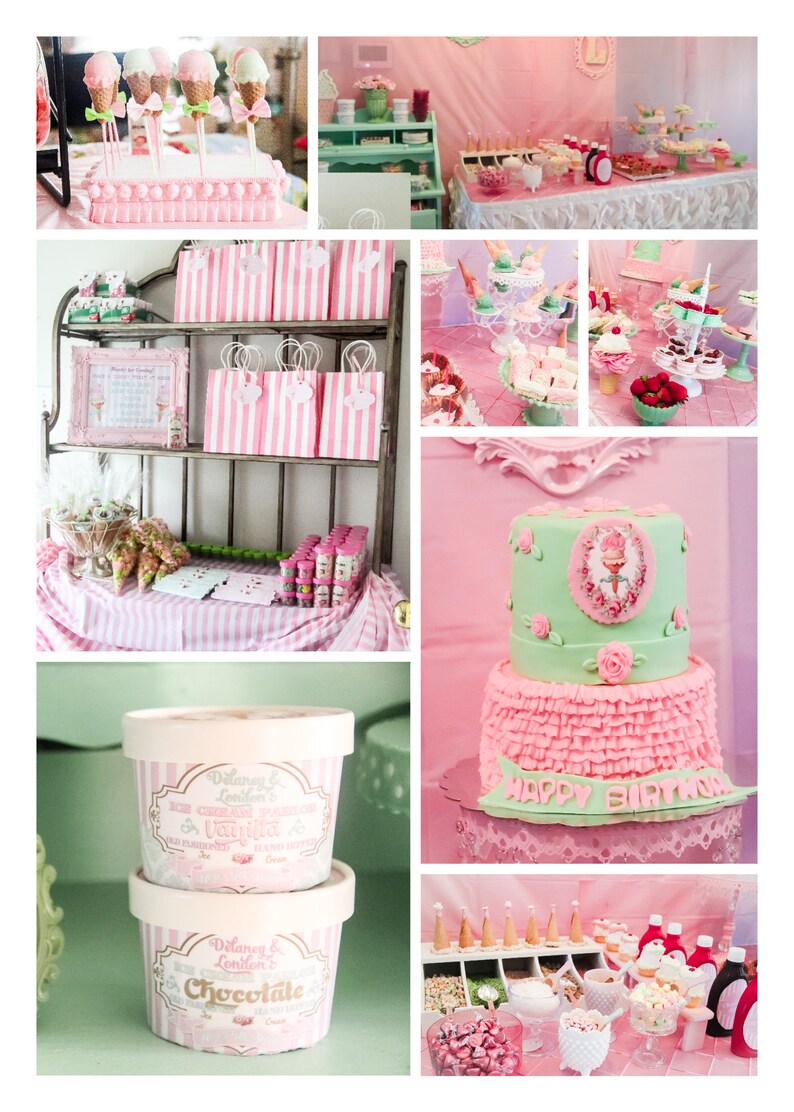 Heres the Scoop-birthday-full Party Printable-we Customize-ice - Etsy