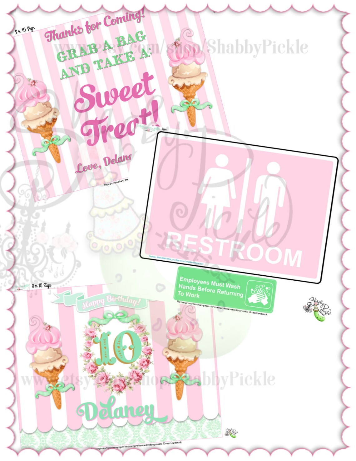 Heres the Scoop-birthday-party Signs-we Customize Name & | Etsy