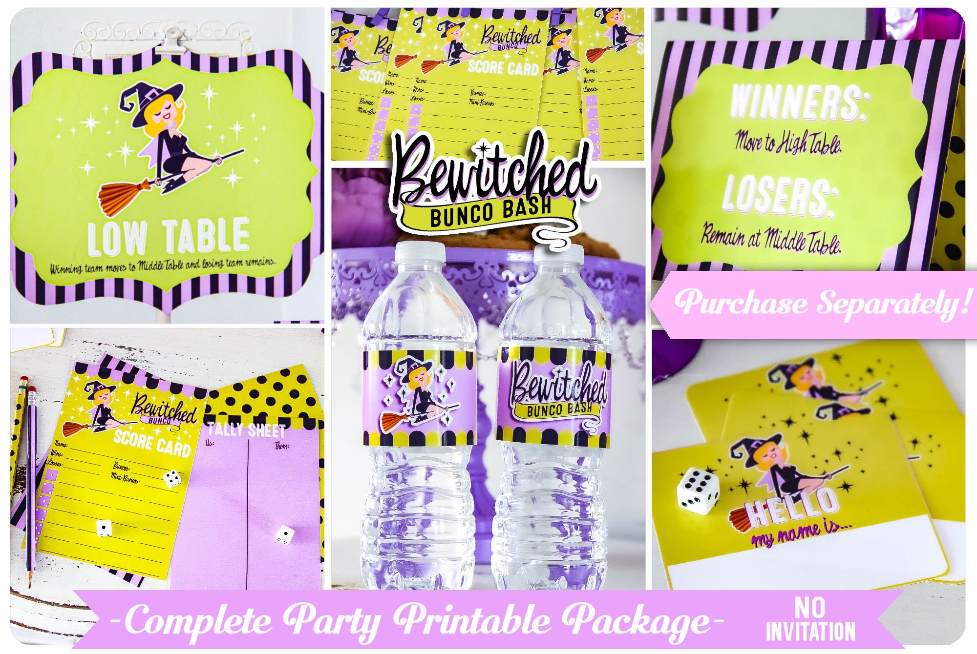 Bewitched Bunco Set-no Invitation-halloween Party | Etsy