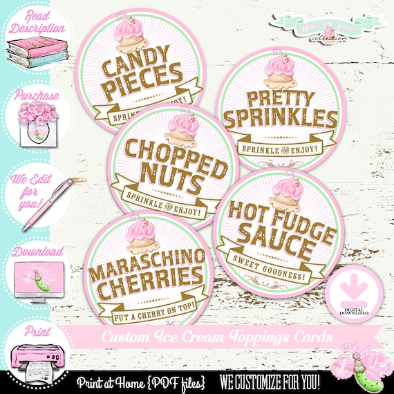 Heres The Scoop-Birthday-Ice Cream Topping Labels-We Customize-Ice ...