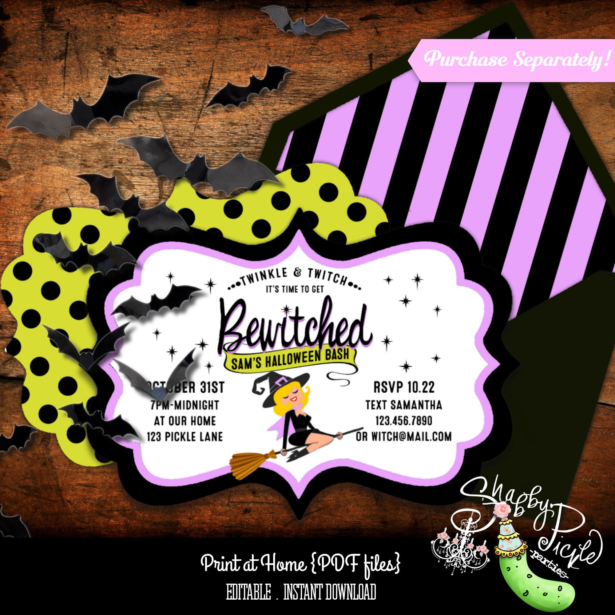 Bewitched Bunco Set-no Invitation-halloween Party | Etsy