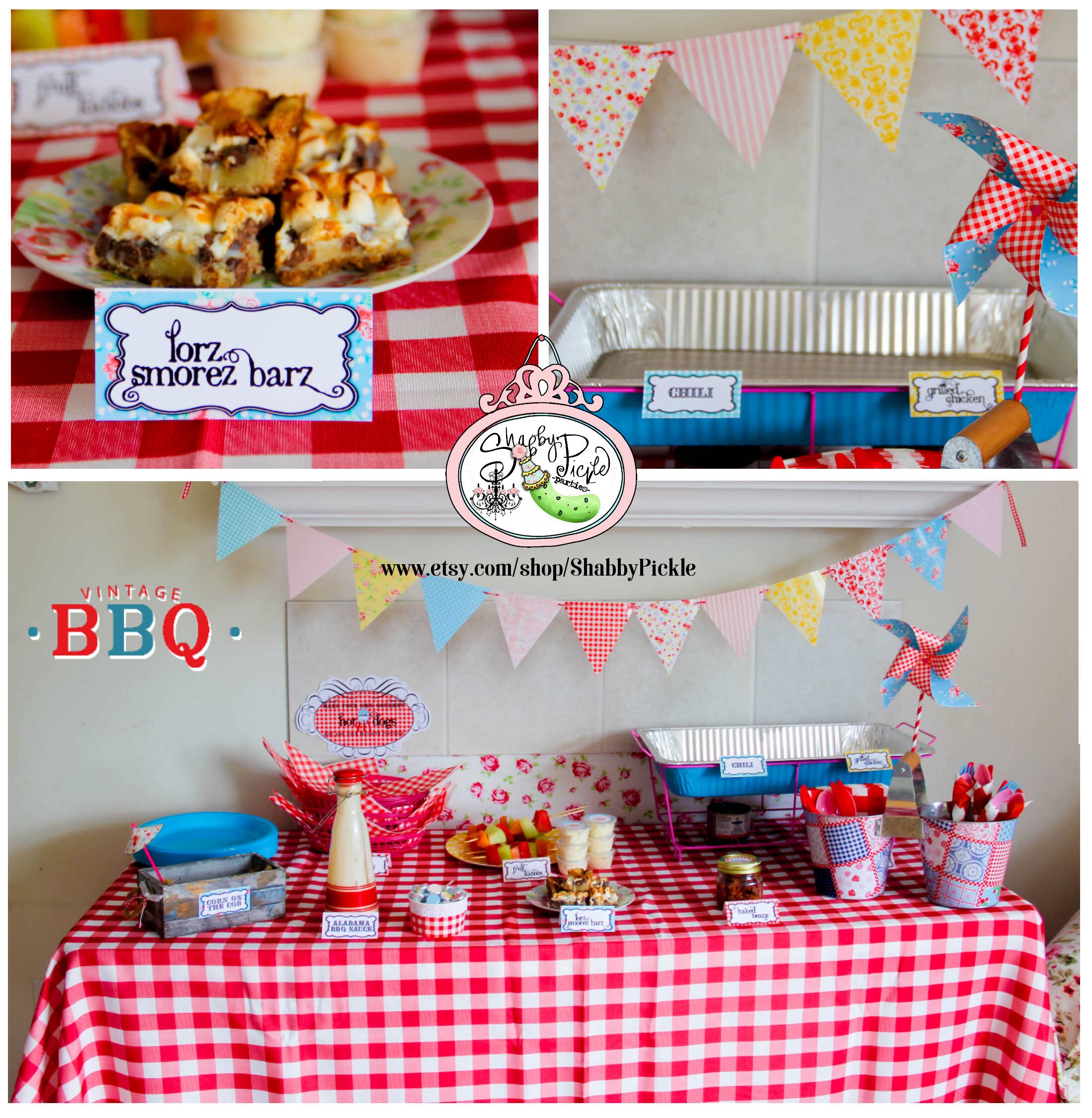 Vintage BBQ-FULL Party Printable-Backyard | Etsy