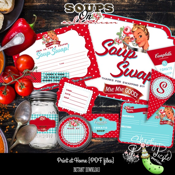 Soup Swap Mini Kit-Party Printable-Editable-Soups On-Soup Social-Soup ...