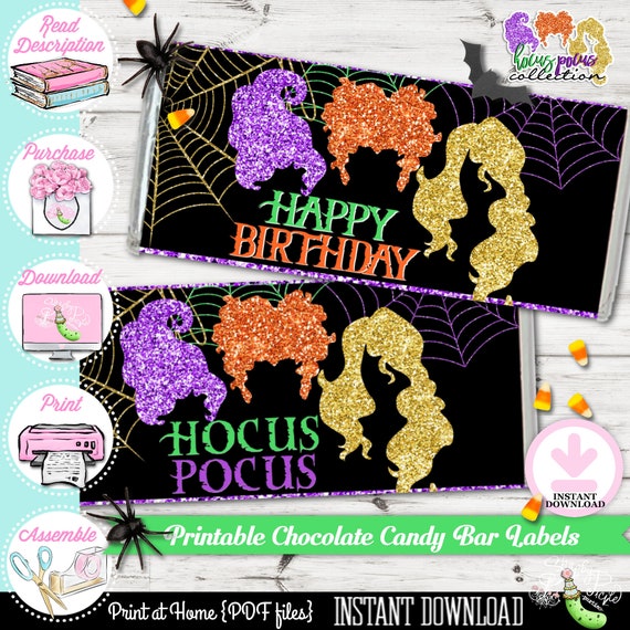 Hocus Pocus Chocolate Bar Labels-Printable-Hershey Chocolate Bar Label ...