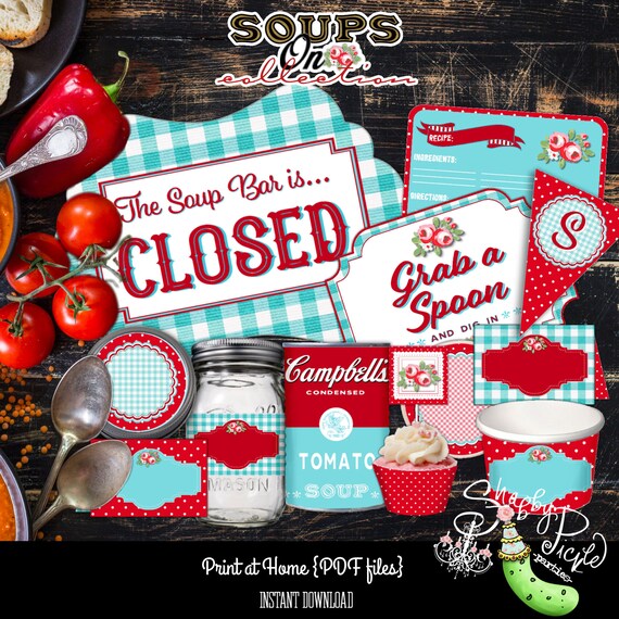 Soups On-{PLAIN} Party Printable-Editable-PeRsOnAliZe-Parties-Soup ...
