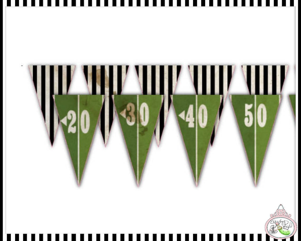 Vintage Football-mini Bunting Flags-party Printables-straw - Etsy