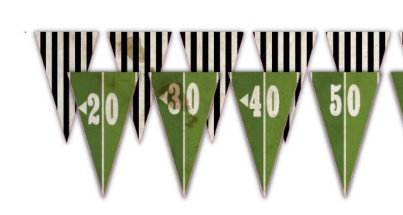 Vintage Football-mini Bunting Flags-party Printables-straw - Etsy