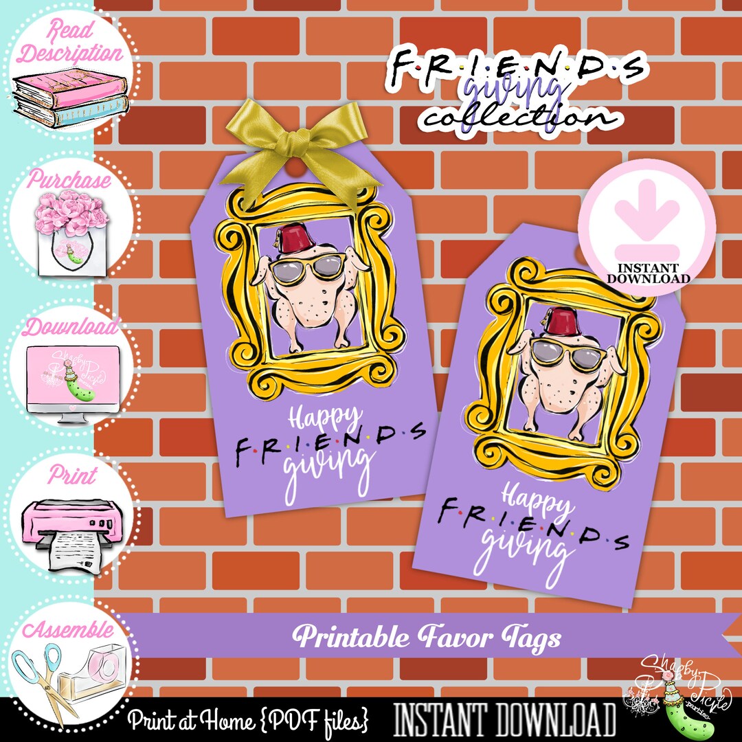 Friendsgiving-favor Tags-friends - Etsy