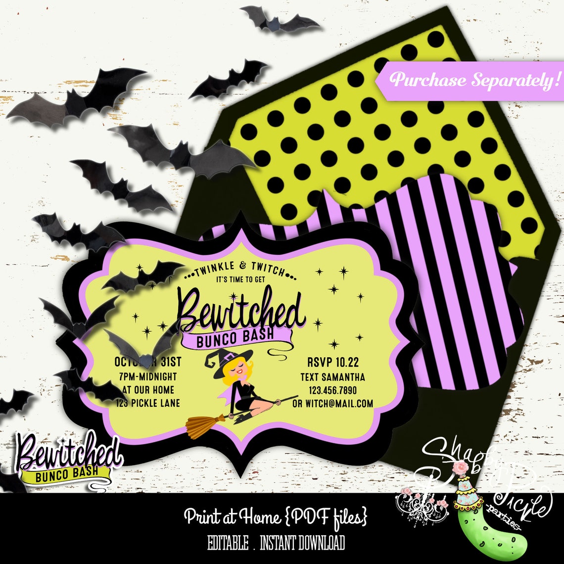 Bewitched Bunco Set-no Invitation-halloween Party - Etsy