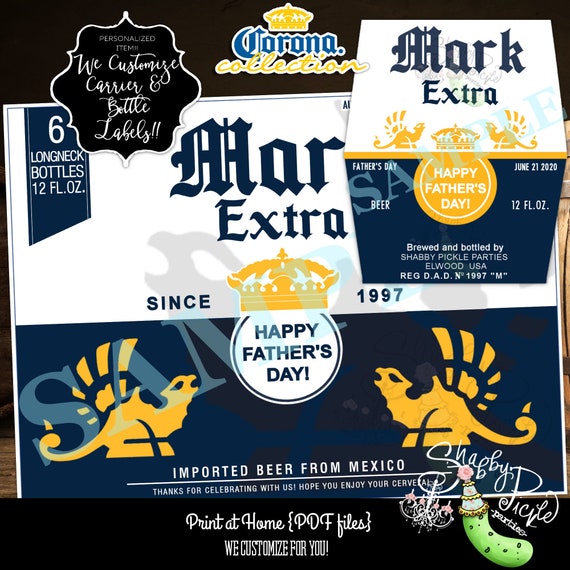 We Customize-Corona Bottle and Carrier Labels-Any Occasion-Personalized ...