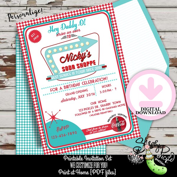 Sock Hop Invitation - Etsy