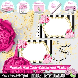Kate Spade Tent Card - Etsy