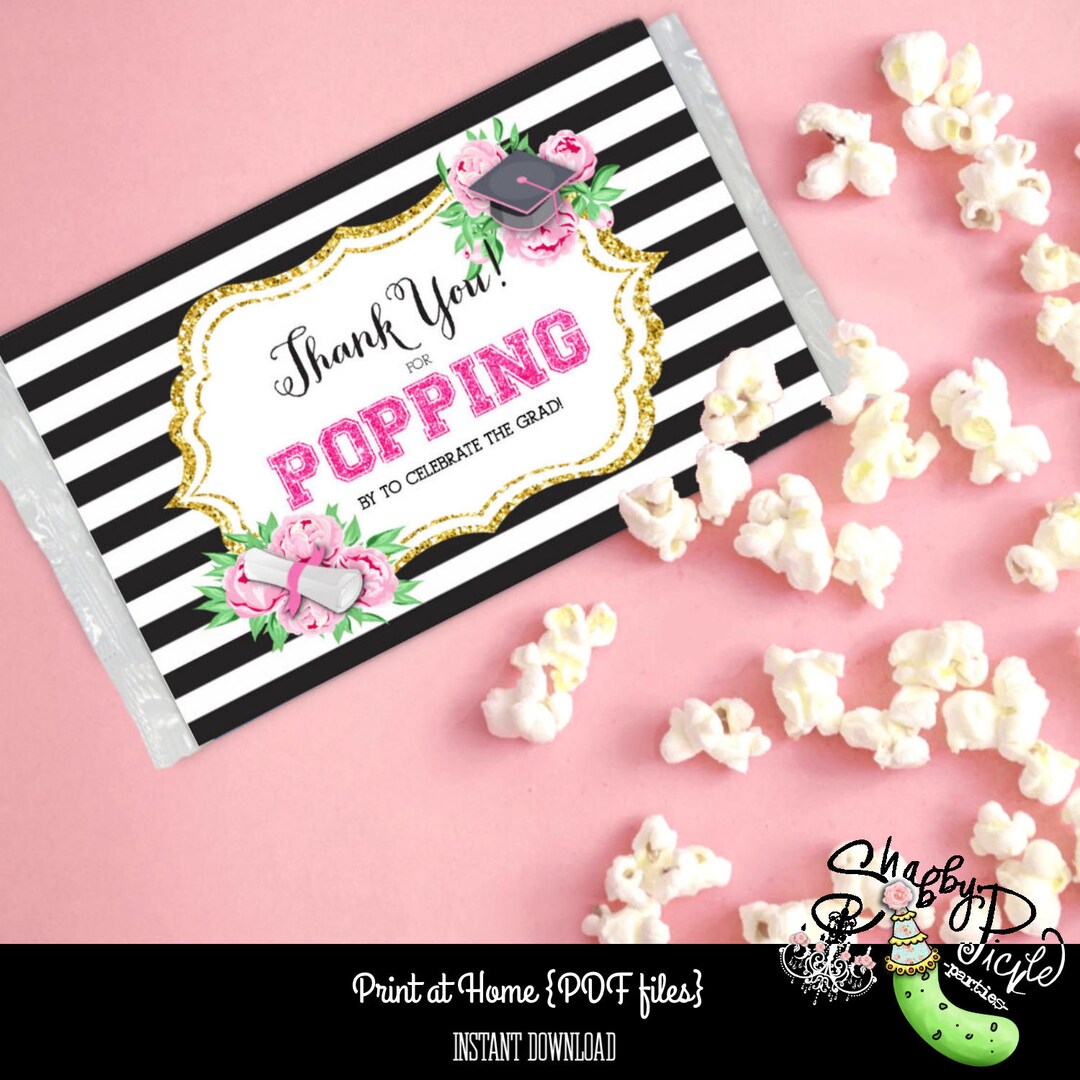 Kate Spade Inspired-microwave Popcorn Wraps-graduation Party-grad ...