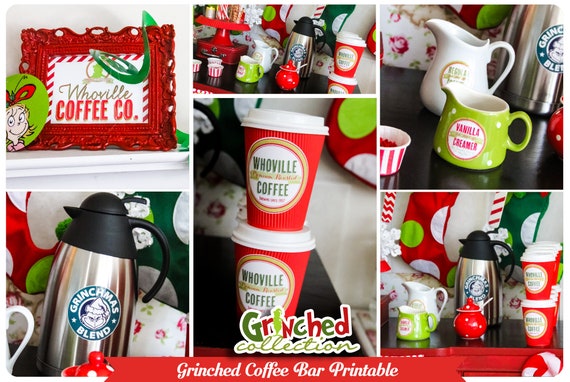 Grinched-Coffee Bar-Printable-Coffee Station-Christmas Coffee-Custom ...