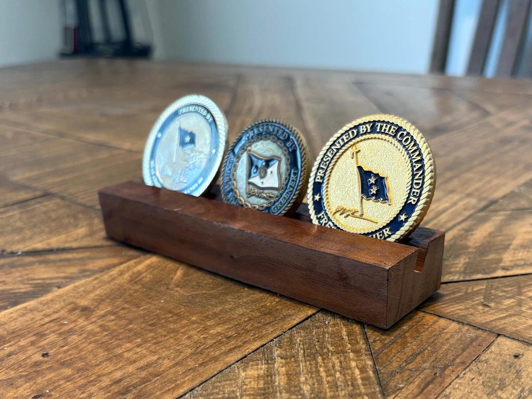 3 Coin Display Solid Mahogany ***ships Quick*** - Etsy