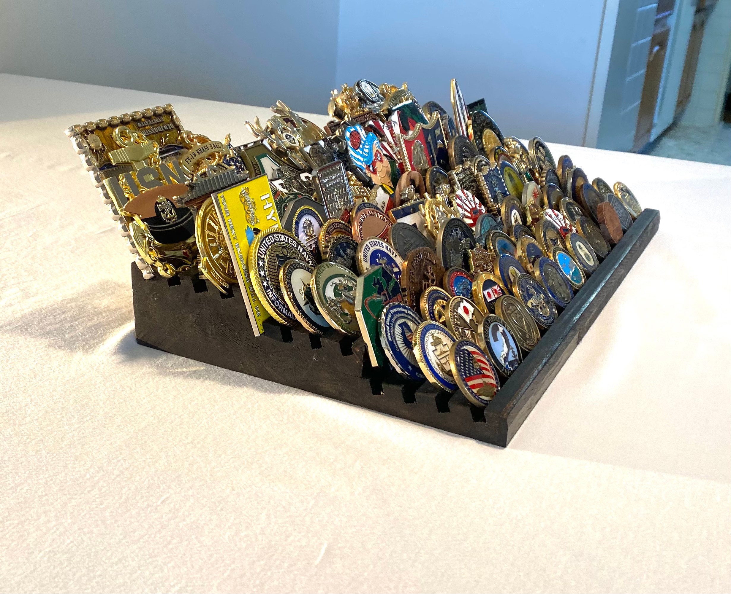 Large Triple Decker Challenge Coin Display-holds Wide Coins- **ships ...