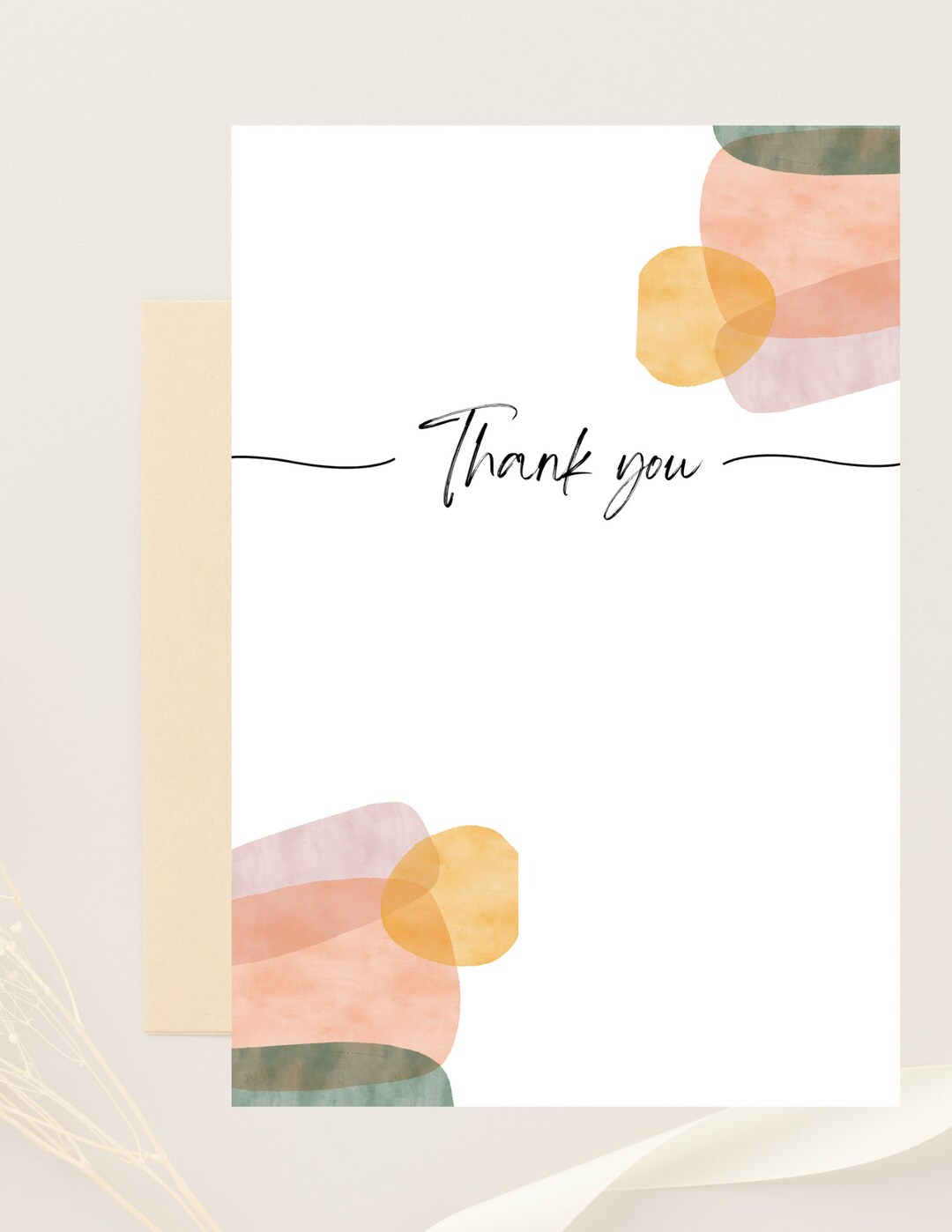 Printable Geometric Thank You Card | Modern Eclectic Design | Digital ...
