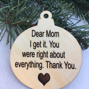 Dear Mom Christmas Ornament Handmade, Christmas Gifts for Mother in Law ...