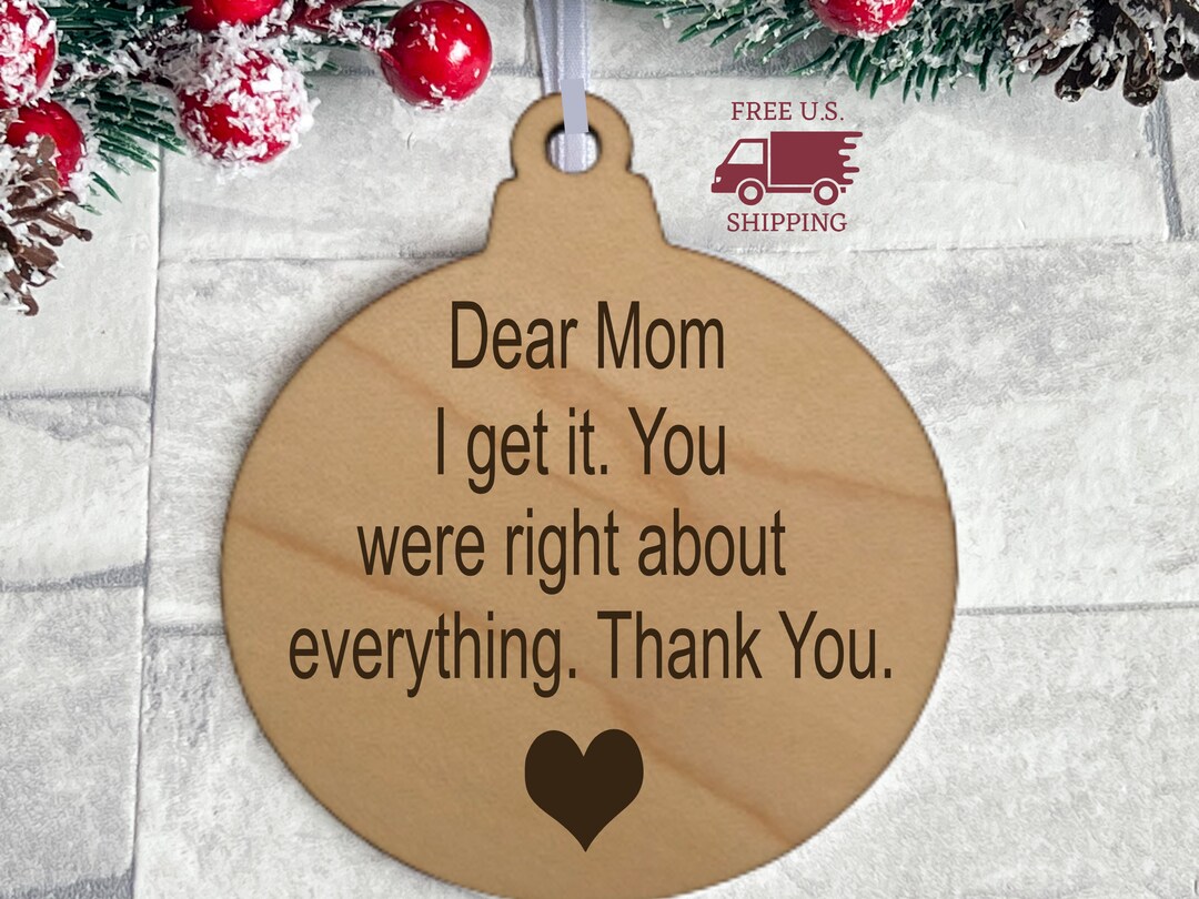 Dear Mom Christmas Ornament Handmade, Christmas Gifts for Mother in Law ...