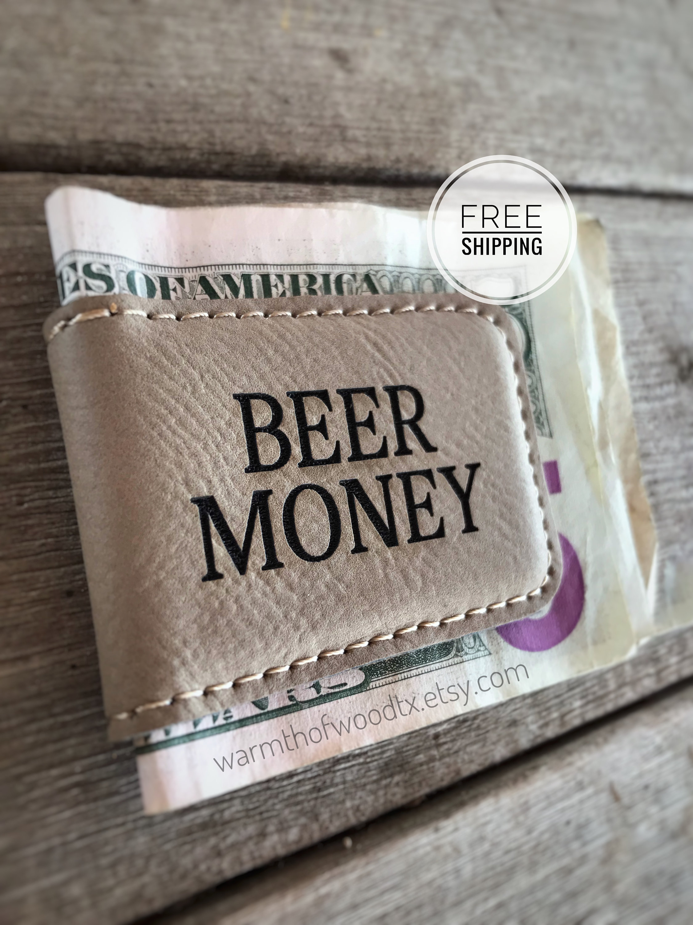 Beer Money Leather Money Clip for Men 21st Birthday Gift for | Etsy
