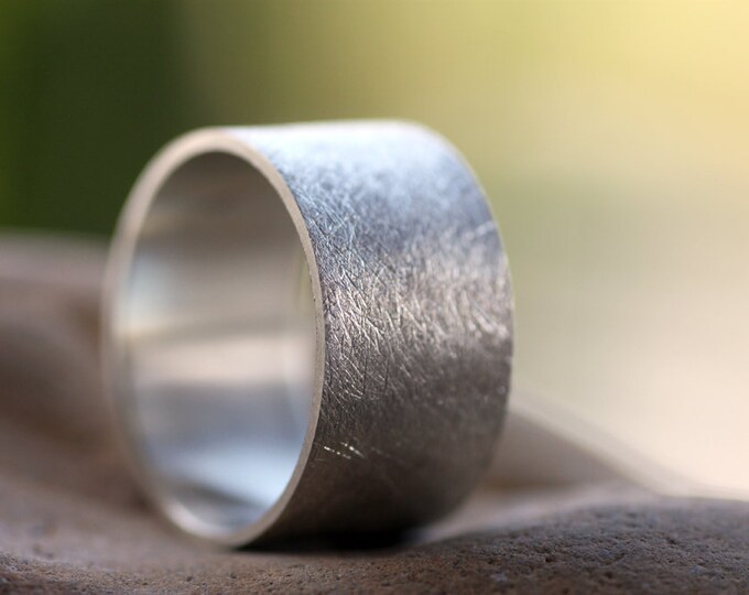 Thick Textured Ring Set,sterling and Gold Rings,stacking Rings,modern ...