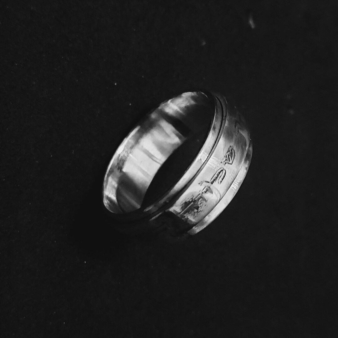 Silver 950 Spinner Ring, Jewish Engraving, Hebrew Engraved Band ...
