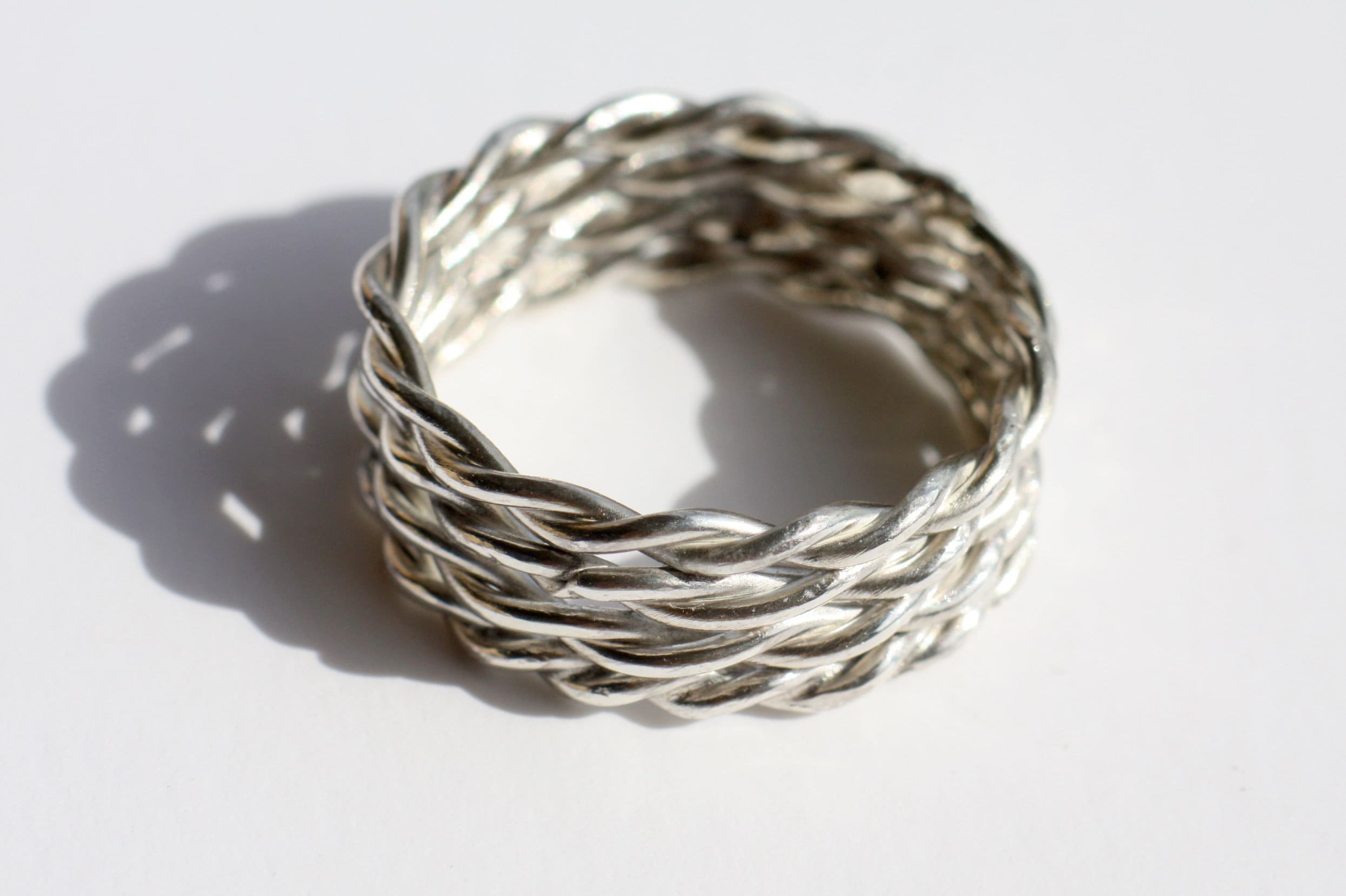 Sterling Silver braid ring Textured Personalised Engagement | Etsy