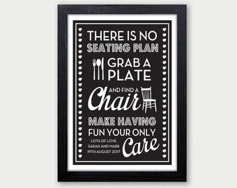 No Seating Plan Wedding Sign | Etsy