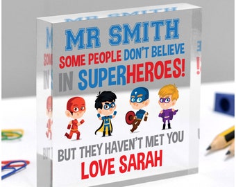 Superhero Teacher Gifts Personalised Teacher Appreciation | Etsy UK