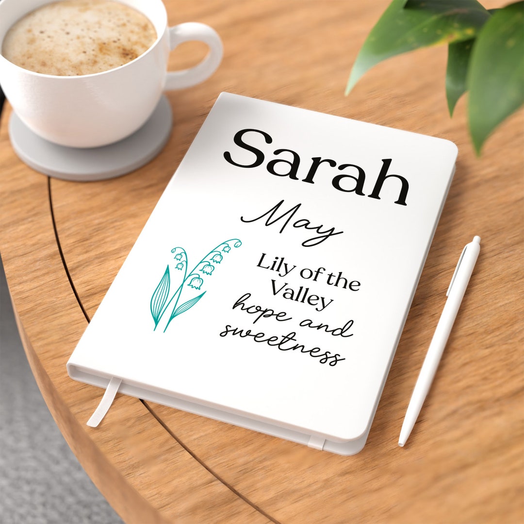 Personalised Birth Flower Notebook - May Birthday - Birth Month Flower ...